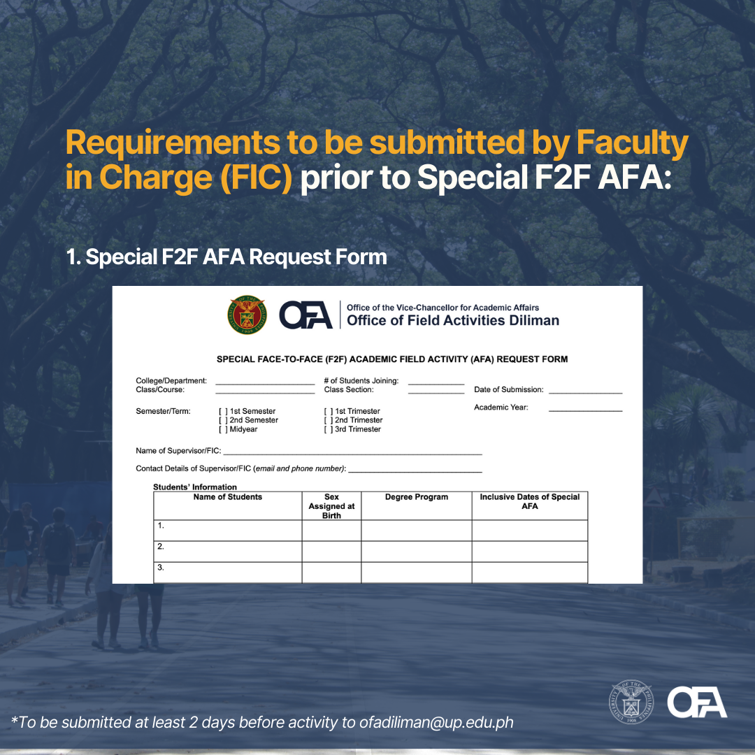 AFA Request Form Submissions – OFFICE OF FIELD ACTIVITIES